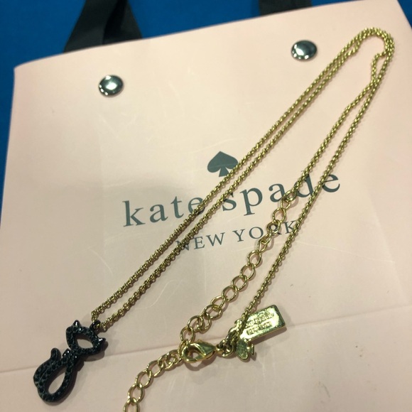 kate spade | Jewelry | Kate Spade Gold And Black Crystal Cat Necklace ...